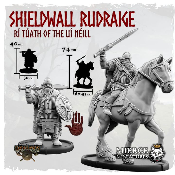 Descargar Érainn Shieldwall Rudraige the Fat, Rí Túath of the Uí Néill de Mierce Miniatures